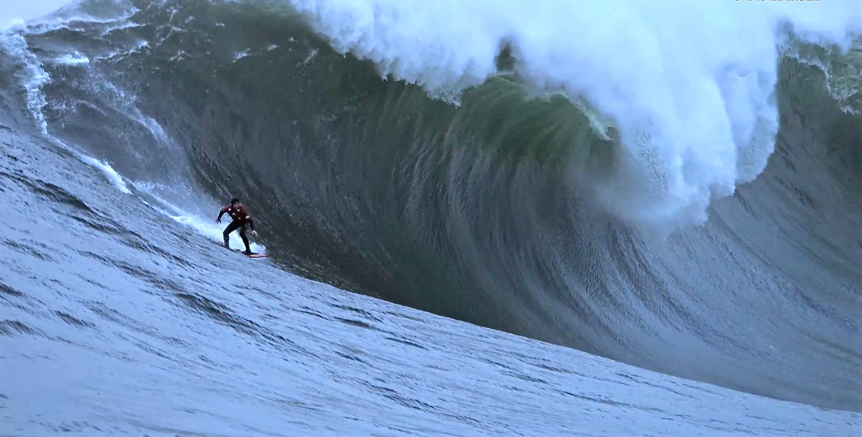 Luca Padua, Kai Lenny & More Surf Rugged Springtime Maverick's - Surfer