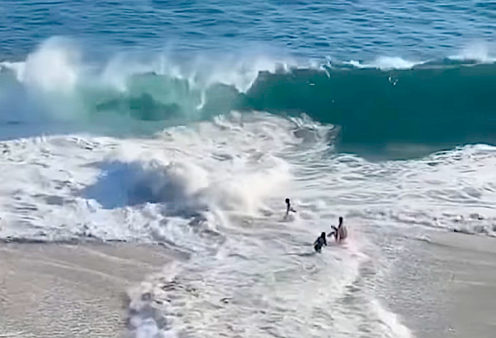 SoCal Shorebreak Obliterates Swimmers Before Heroic Lifeguard Rescue ...