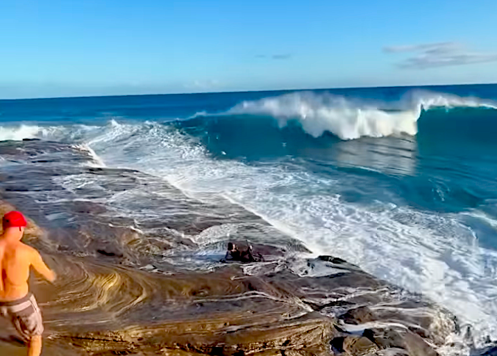 Rogue Wave Slams China Walls as Surfer Saves Woman (Video) - Surfer