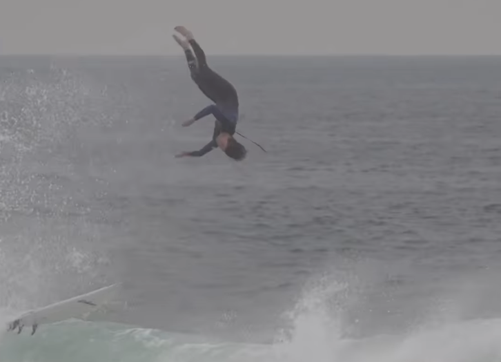 Surfer Double Front Flips After Gigantic Wedge Wave (Clip)