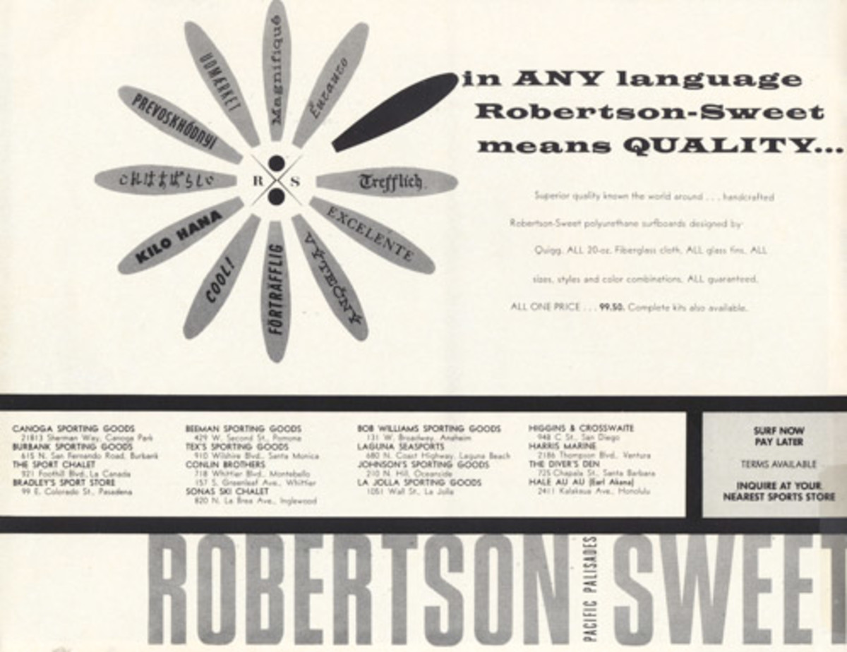 The first 10 surfboard ads from the very first issue of SURFER - Surfer