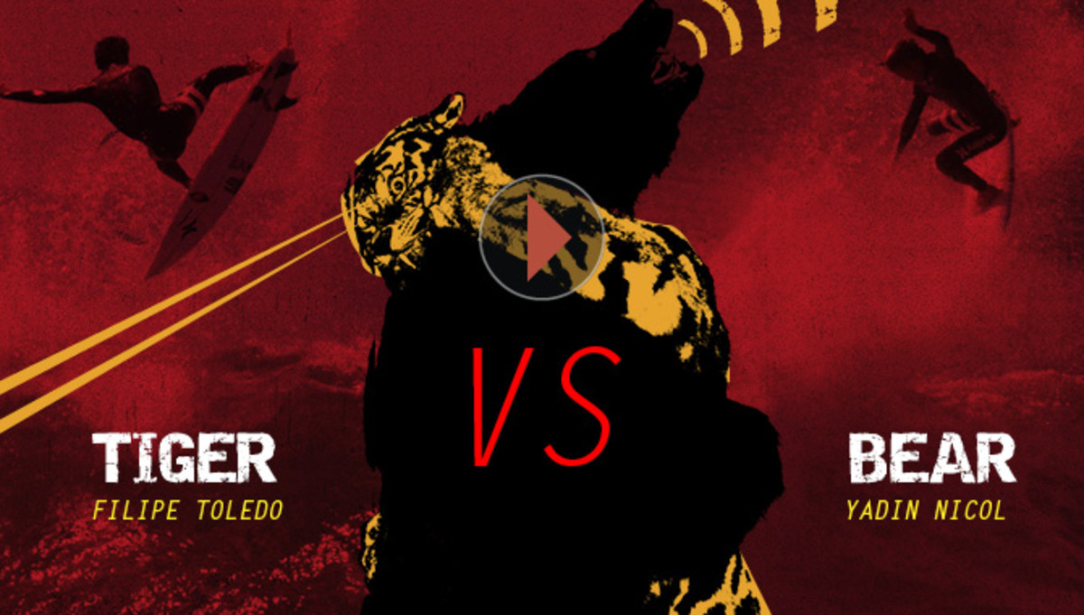 Tiger VS Bear: Filipe Toledo And Yadin Nicol - Surfer