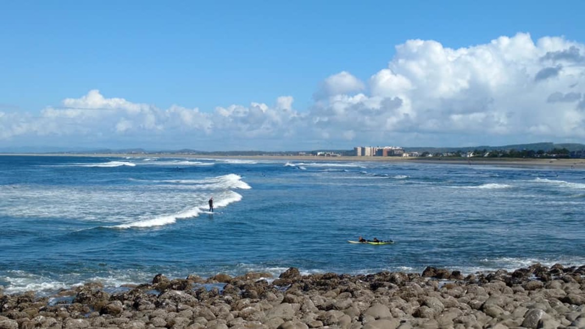 Surfing In The Cove Seaside Oregon
