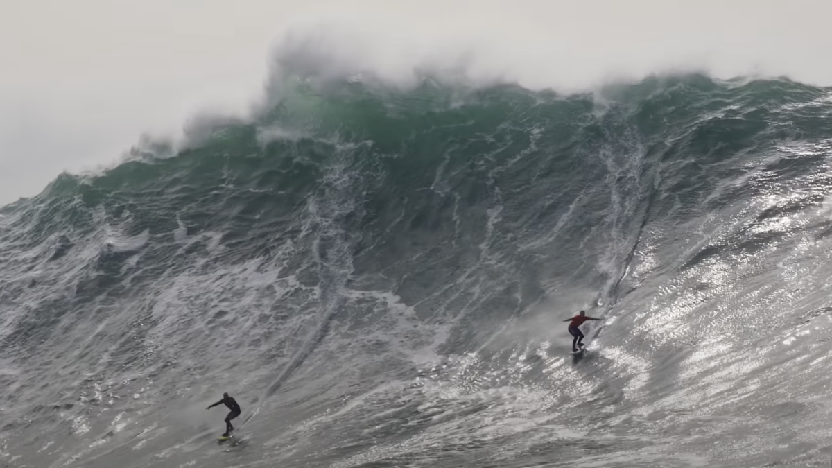 Video: Watch Big Wave Surfers Make History Charging Massive Nazaré - Surfer