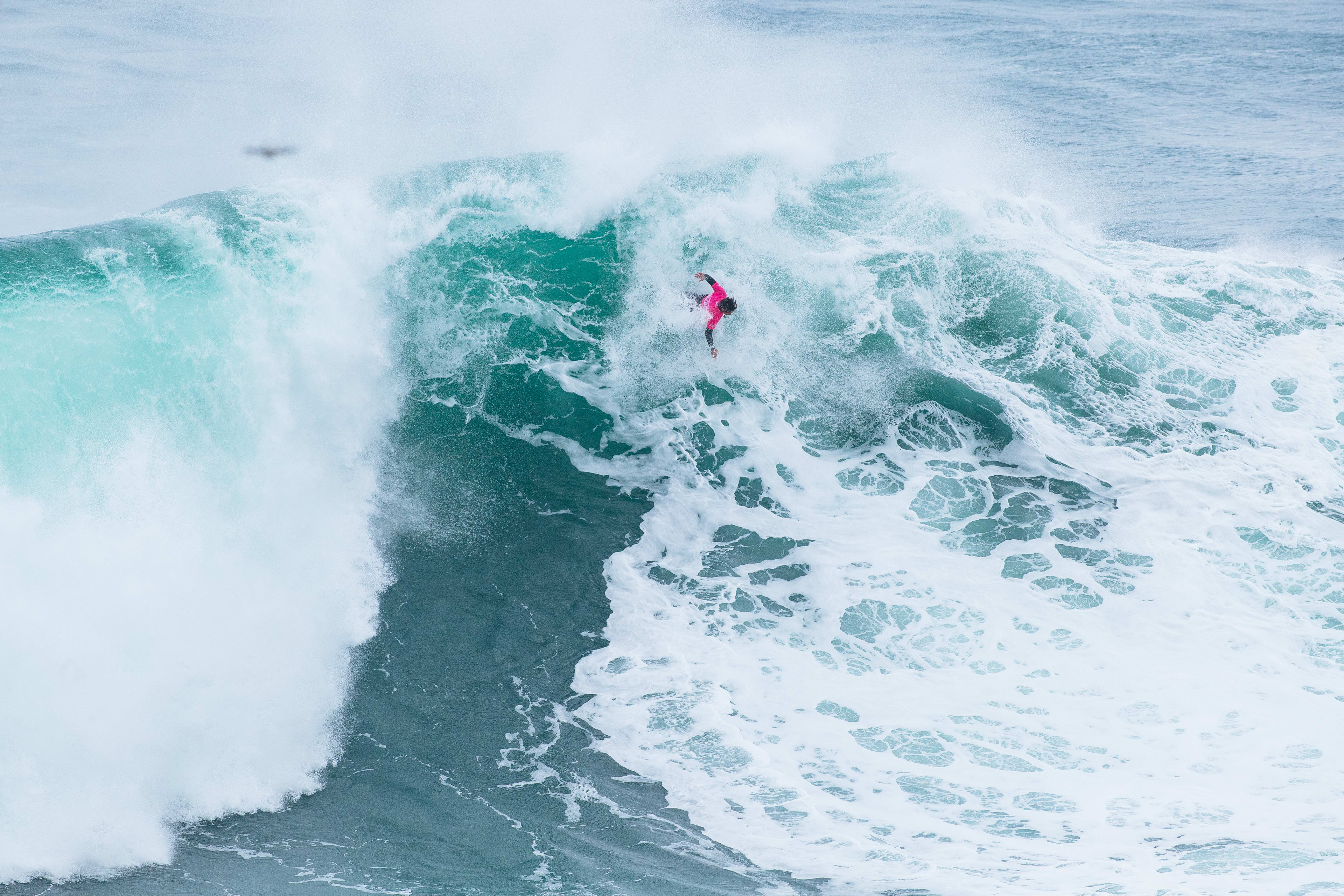 Gallery: 35-Foot Waves Blast Nazaré for Tow Surfing Contest - Surfer