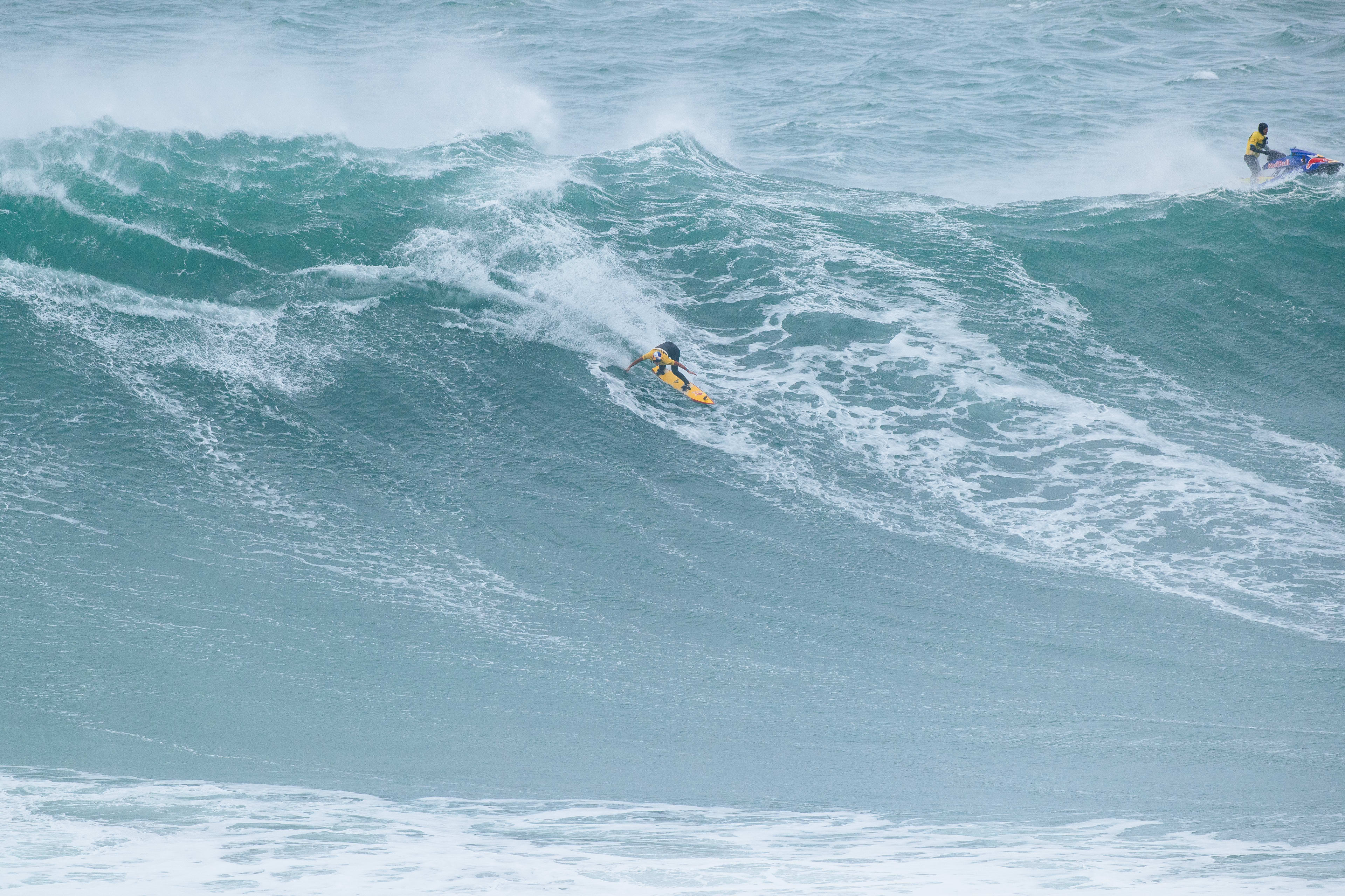 Gallery: 35-Foot Waves Blast Nazaré for Tow Surfing Contest - Surfer