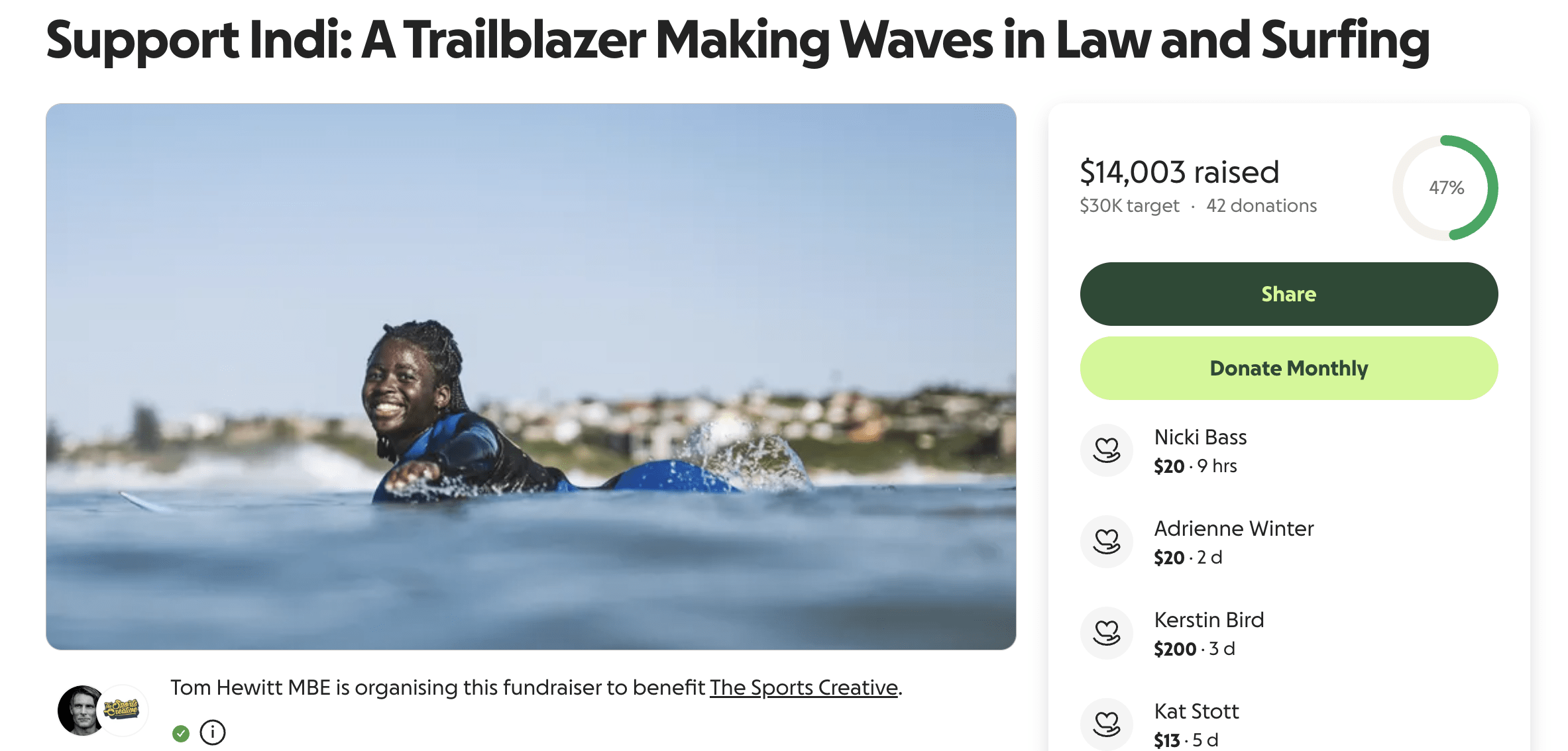 Support Indi: A Trailblazer Making Waves In Law and Surfing - Surfer